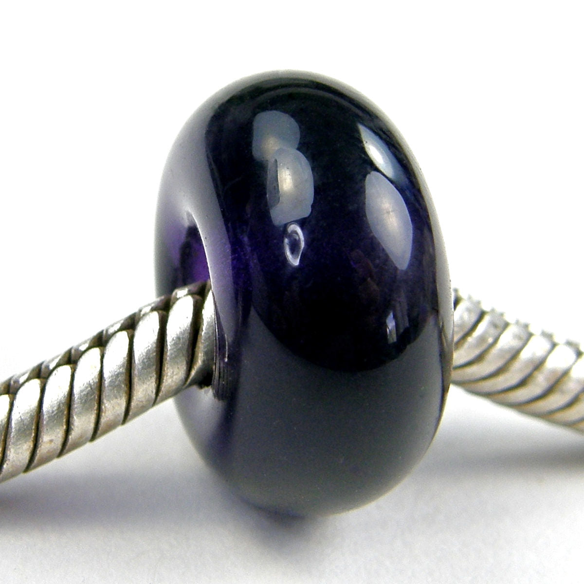 Handmade Large Hole Lampwork Beads, Euro Style Charm Violet Purple ...